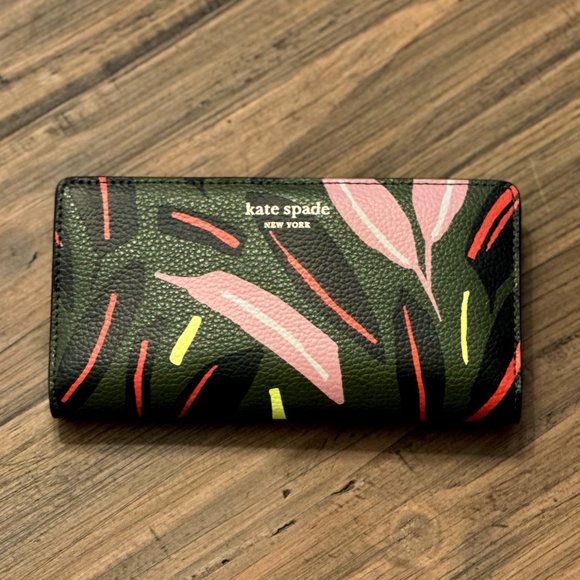 kate spade | Bags | Kate Spade Eva Modern Feather Large Slim Bifold ...